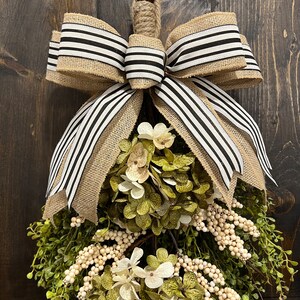 Hydrangea Farmhouse Swag Hydrangea Swag Front Door Teardrop - Etsy