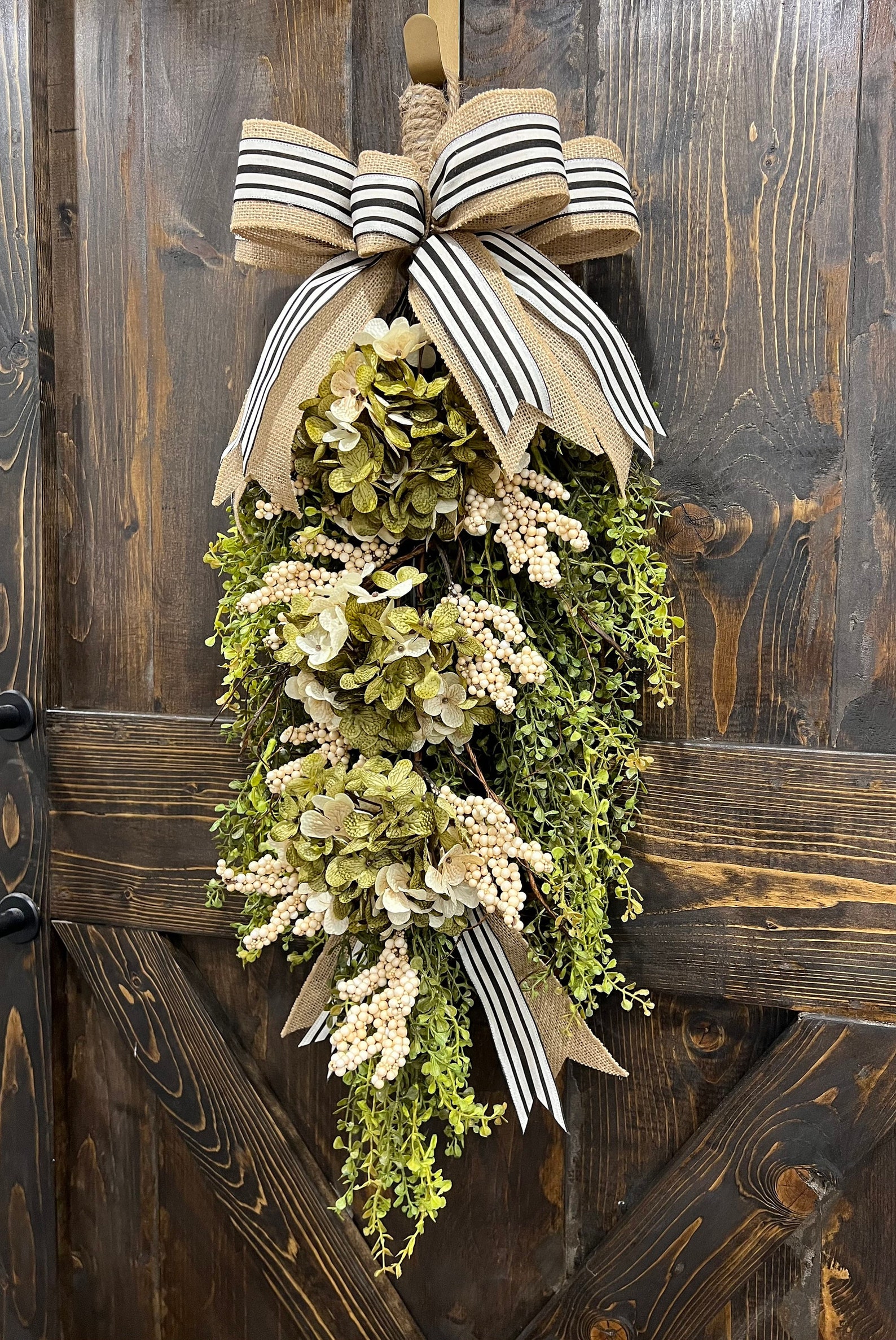 Hydrangea Farmhouse Swag Hydrangea Swag Front Door Teardrop - Etsy