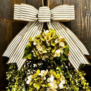 Hydrangea Farmhouse Swag, Hydrangea Swag, Front Door Teardrop Bouquet ...