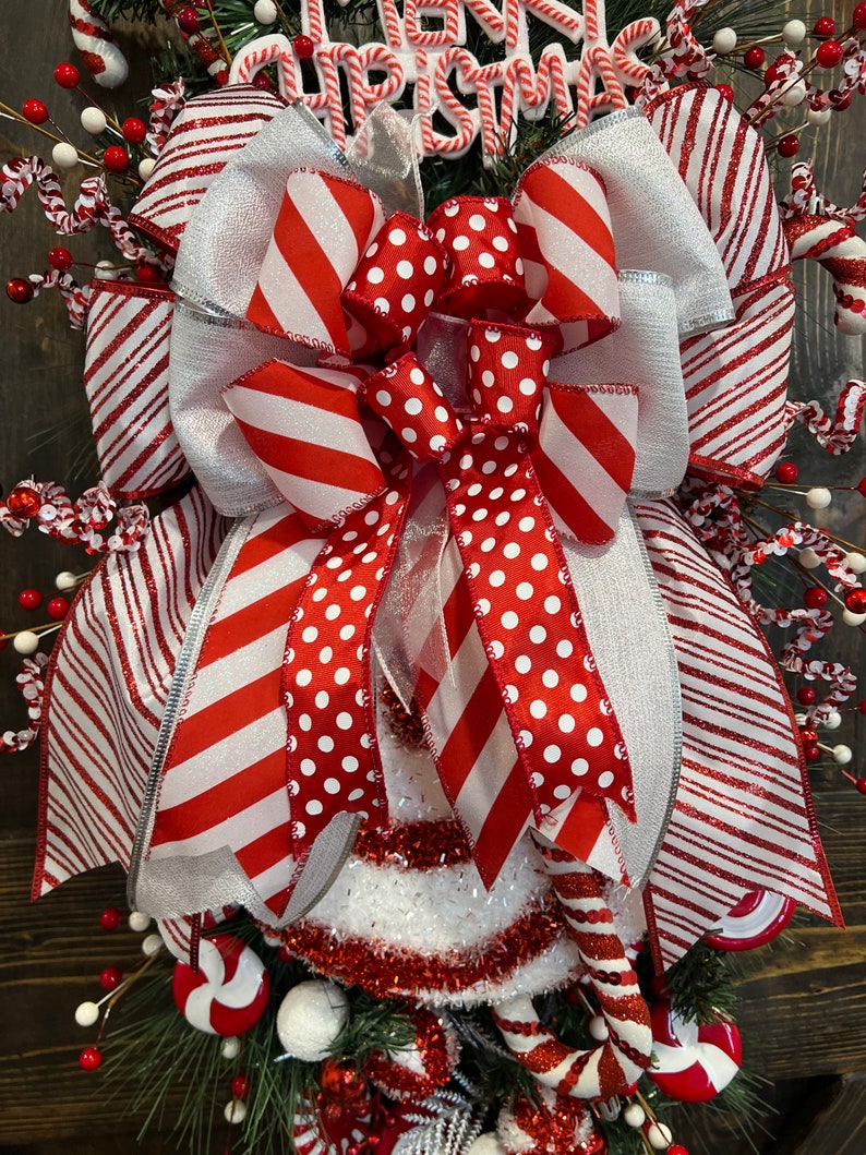 Candy Cane Swag Christmas Swag Double Door Swag Porch Light Etsy