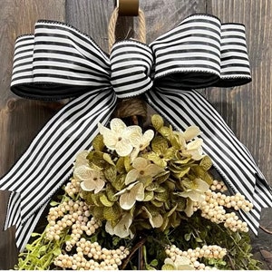 Hydrangea Farmhouse Swag, Hydrangea Swag, Front Door Teardrop Bouquet ...