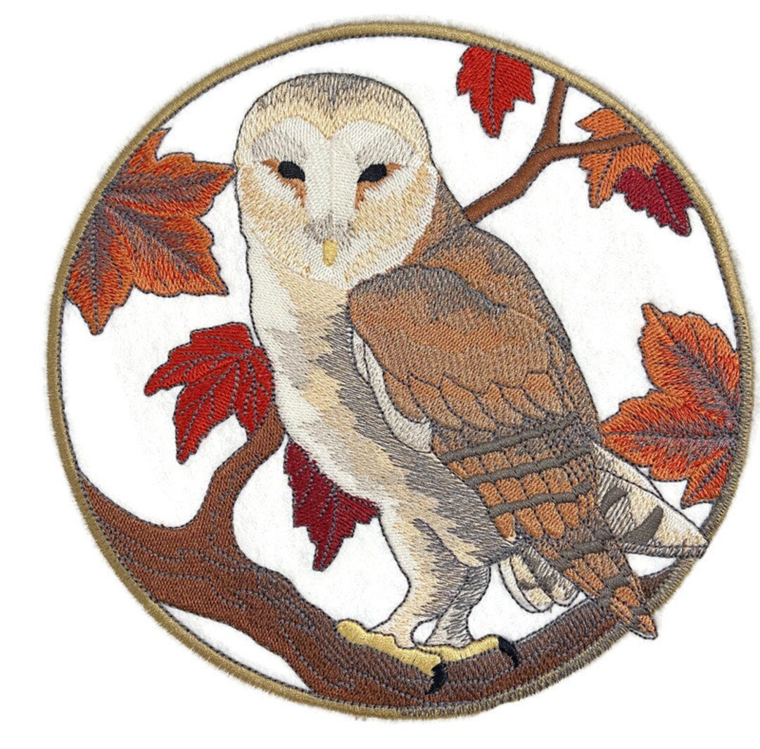 Beyond Vision Custom Birds [barn Owl in Autumn ] Embroidered Iron On ...
