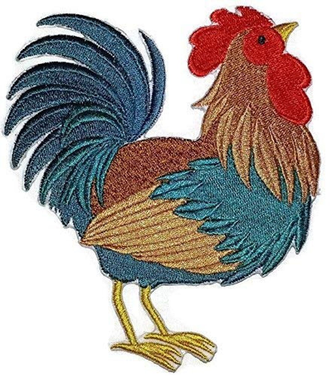 Rooster [ Rooster ] Embroidered Iron On/sew Patch [6" X 4.5"] - Etsy