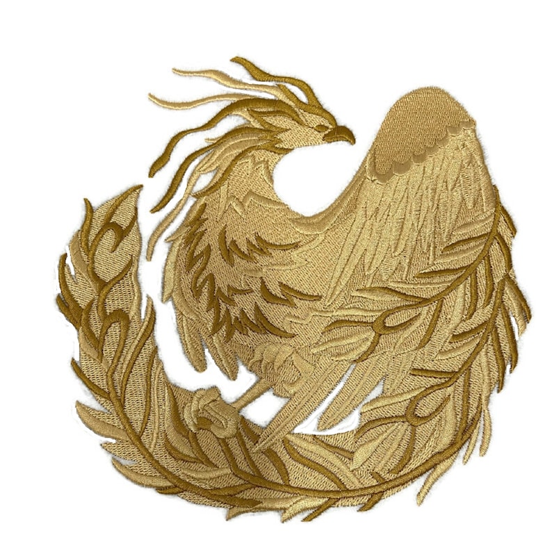 Custom Legendary Mythical Timeless Heraldry Phoenix Embroidery Iron On ...
