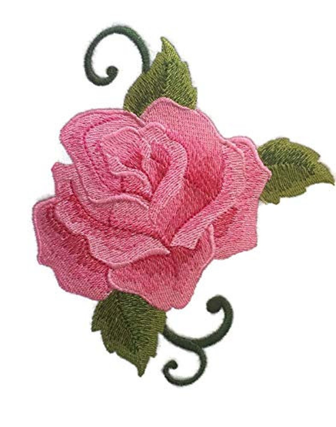 Custom Pink Single Rose Embroidered Iron On/sew Patch [5" 4"] - Etsy