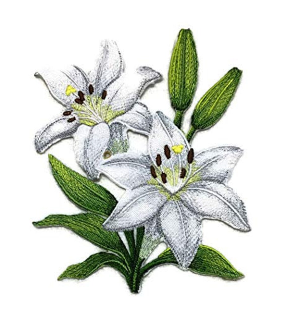 Lily Blooms Embroidered Iron On/sew Patch 5.87w X 7.07h - Etsy