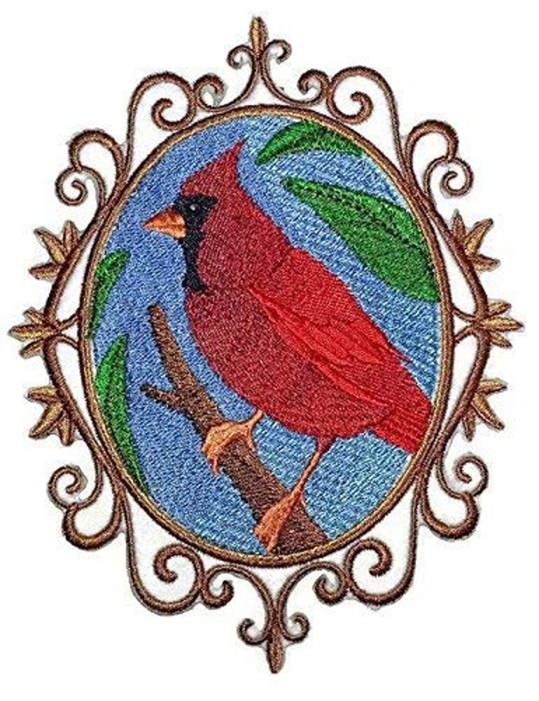 Cardinal Cameo Embroidered Iron On/sew Patch [5" X 6.16"] - Etsy