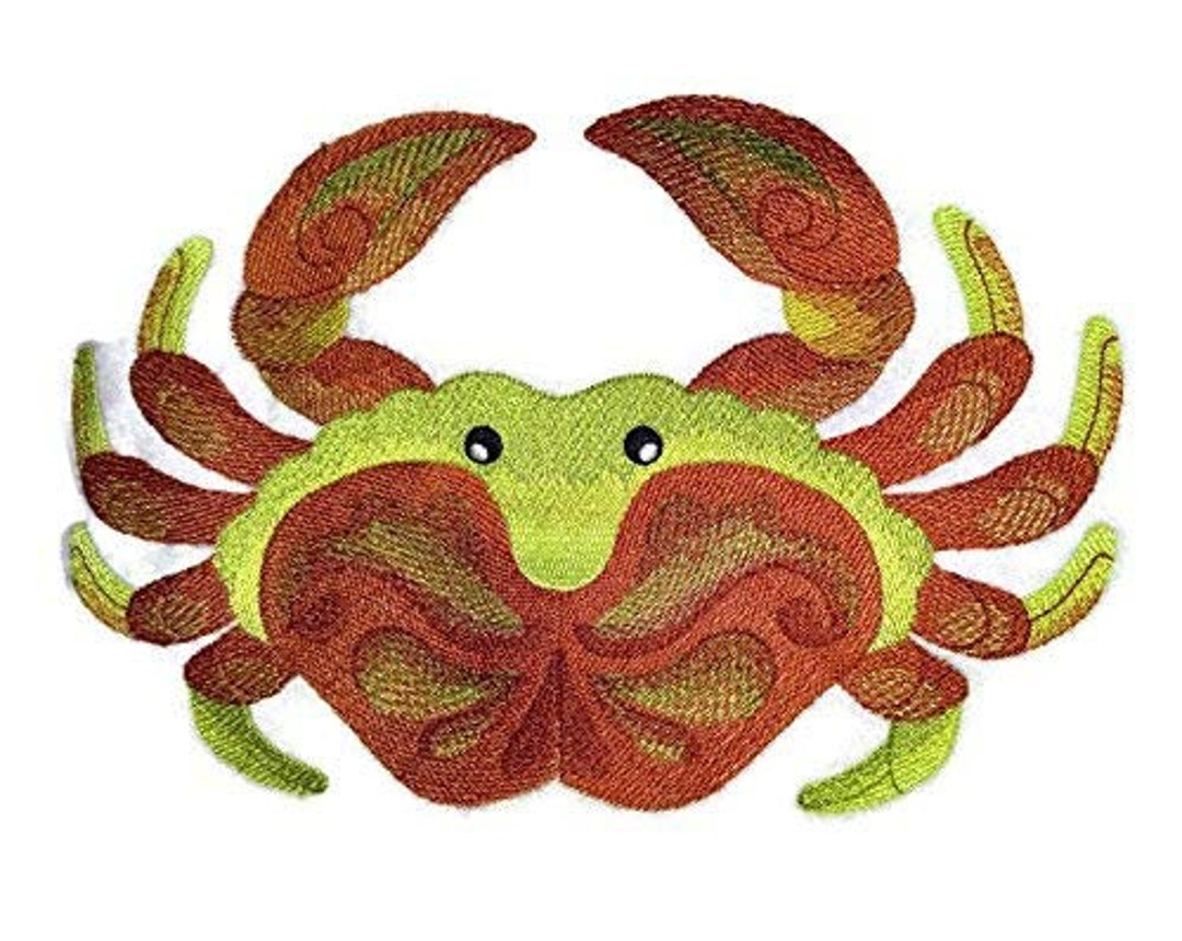 Crab Portraits[ Crab in Watercolor] Embroidered Iron On/sew Patch [8.95 ...