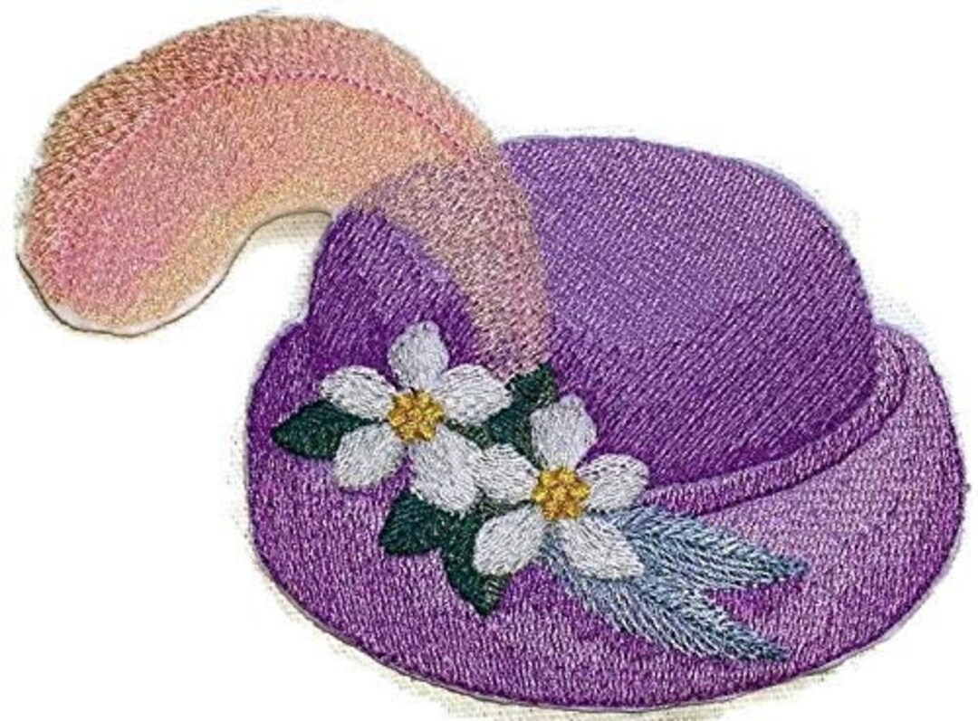 Victorian Hat[victorian Plumed Hat] Embroidered Iron On/sew Patch [5.79 ...