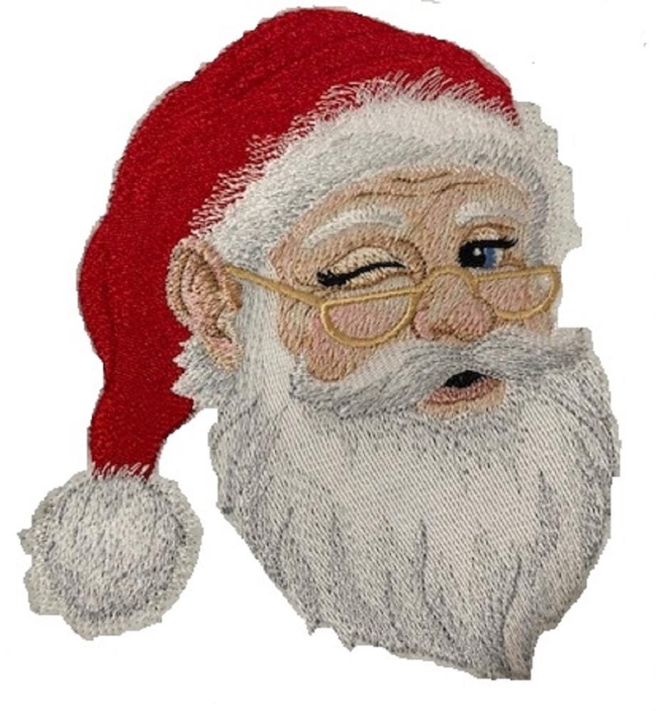 Merry Christmas [winking Santa Claus] Embroidered Iron On/sew Patch [4. ...