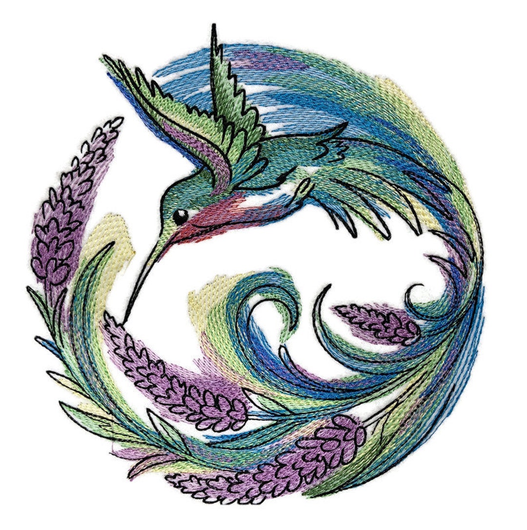 Beyond Vision Custom Birds [ Lavender Blooms Hummingbird ] Embroidered ...