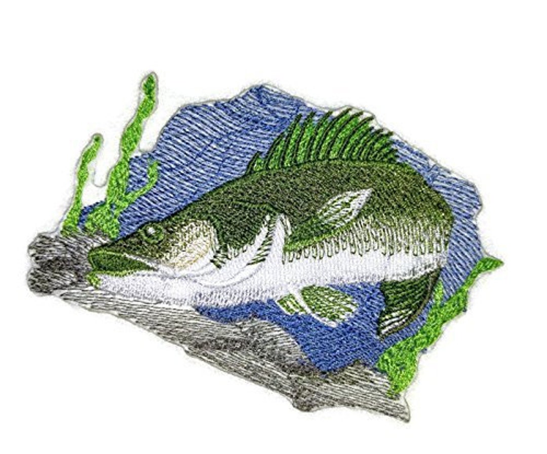 Lurking Walleye Fish Embroidered Iron On/sew Patch [5" X3. 5"] - Etsy
