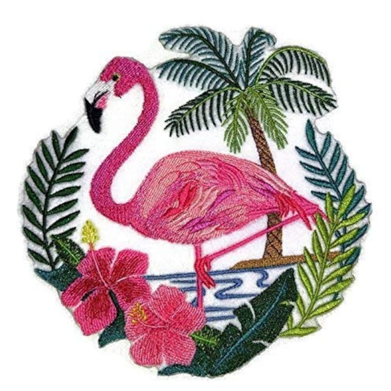 Embroidered Flamingo Patch - Etsy