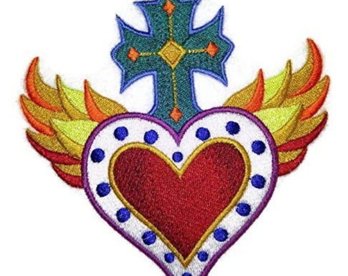 Holy Cross Jesus Has My Back Embroidery Iron On/sew Patch [6.5" X 4.87 ...