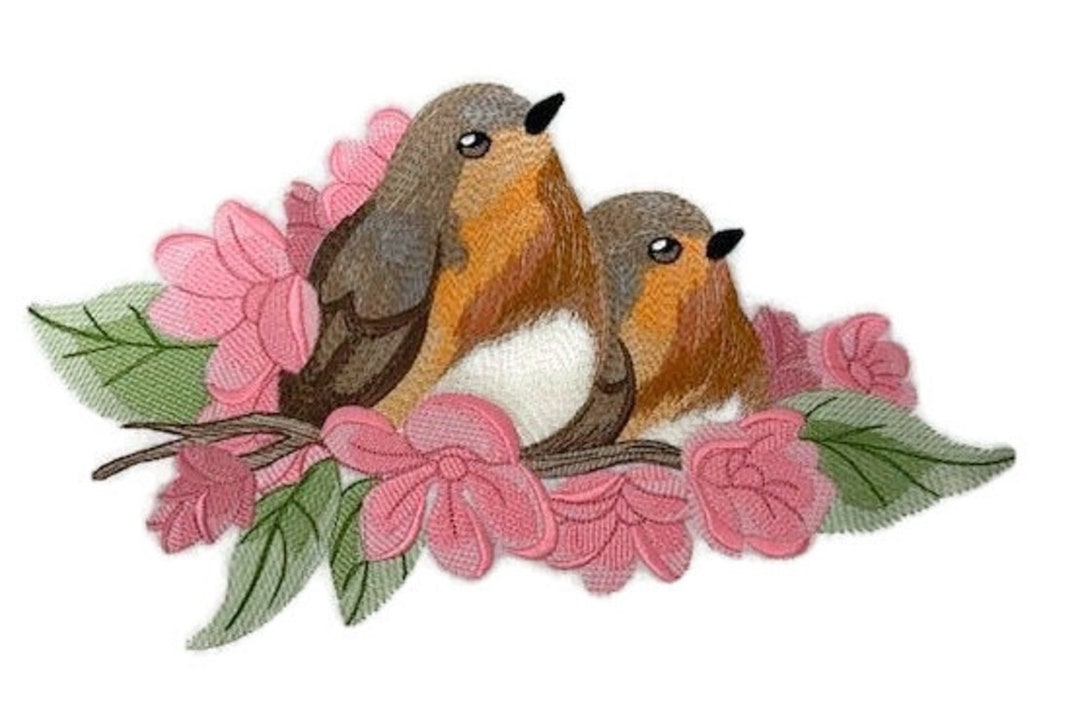 Beyond Vision Custom Birds [alight Into Spring Robins ] Embroidered ...