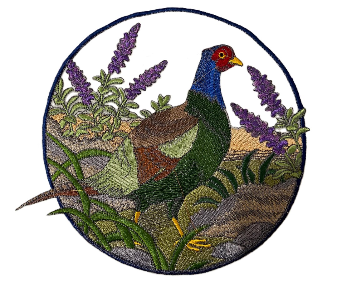 Custom Birds in Circle Green Pheasant Circle Beyond Vision [7.1" X 7.8 ...