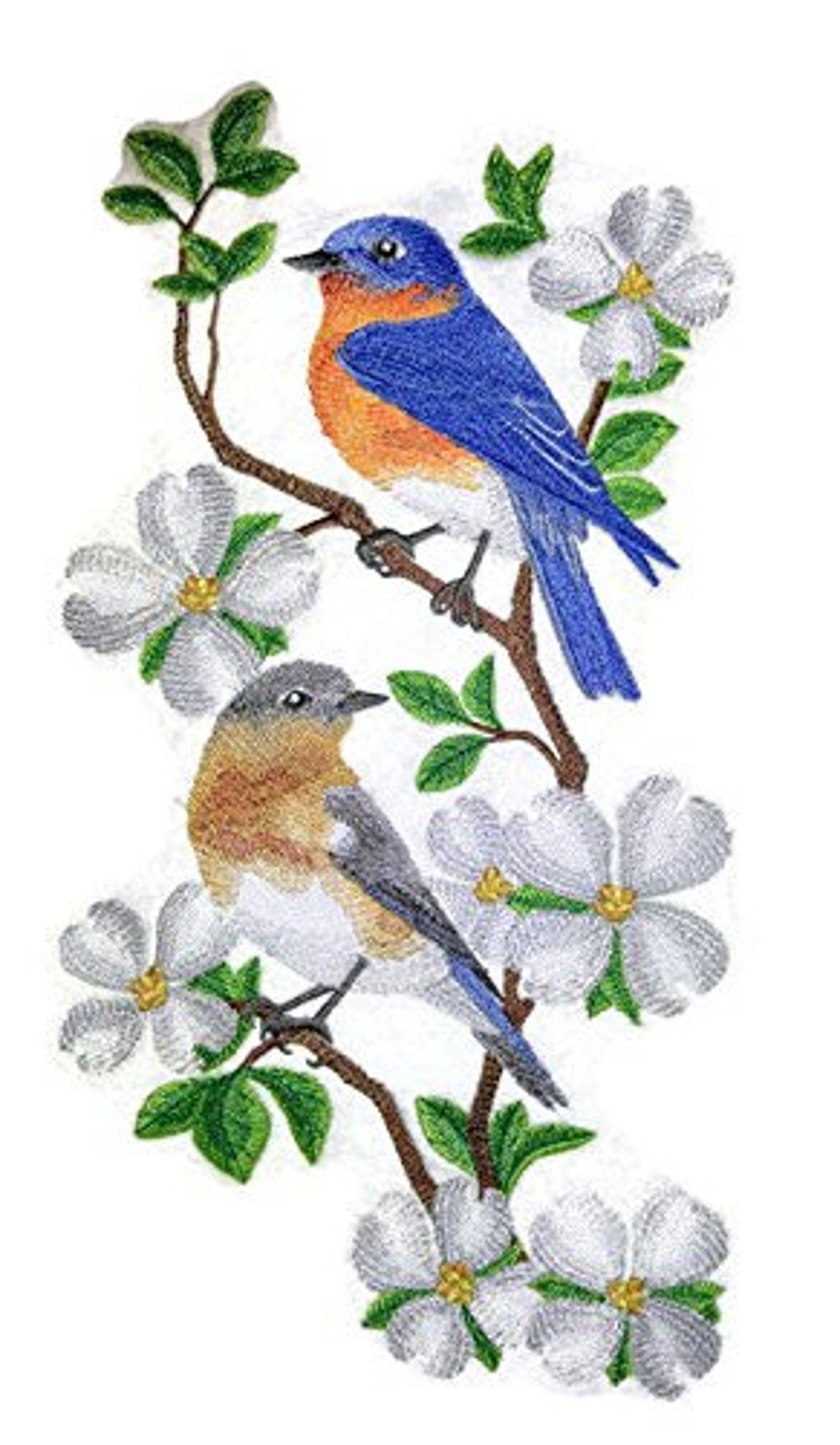 Eastern Bluebird Panel Embroidered Iron On/sew Patch [11.72" X 6.06 ...