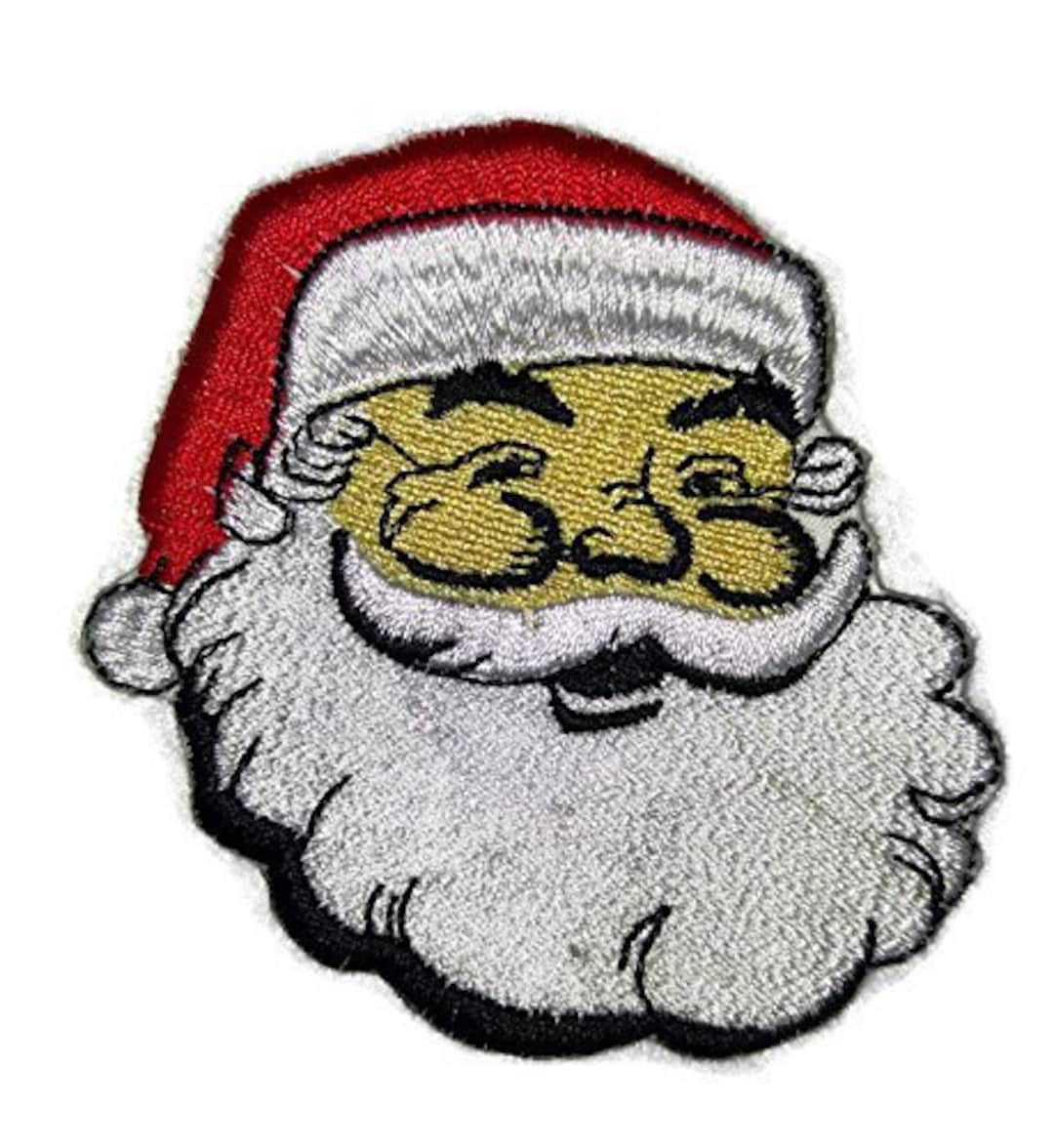 Santa Face [laughing} Embroidered Iron On/sew Patch [3"3"] - Etsy