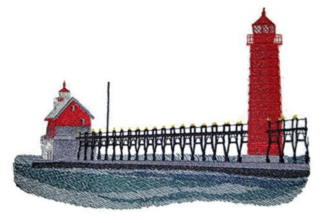 Lighthouse[grand Haven Lighthouse] Embroidered Iron On/sew Patch [8.5"6 ...