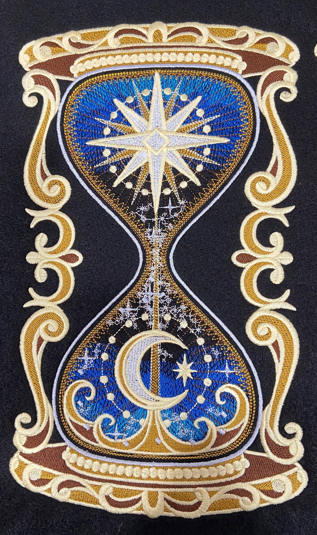 Custom Day Night Hourglass Embroidery Iron On/sew Patch [6.8" X 11.75 ...