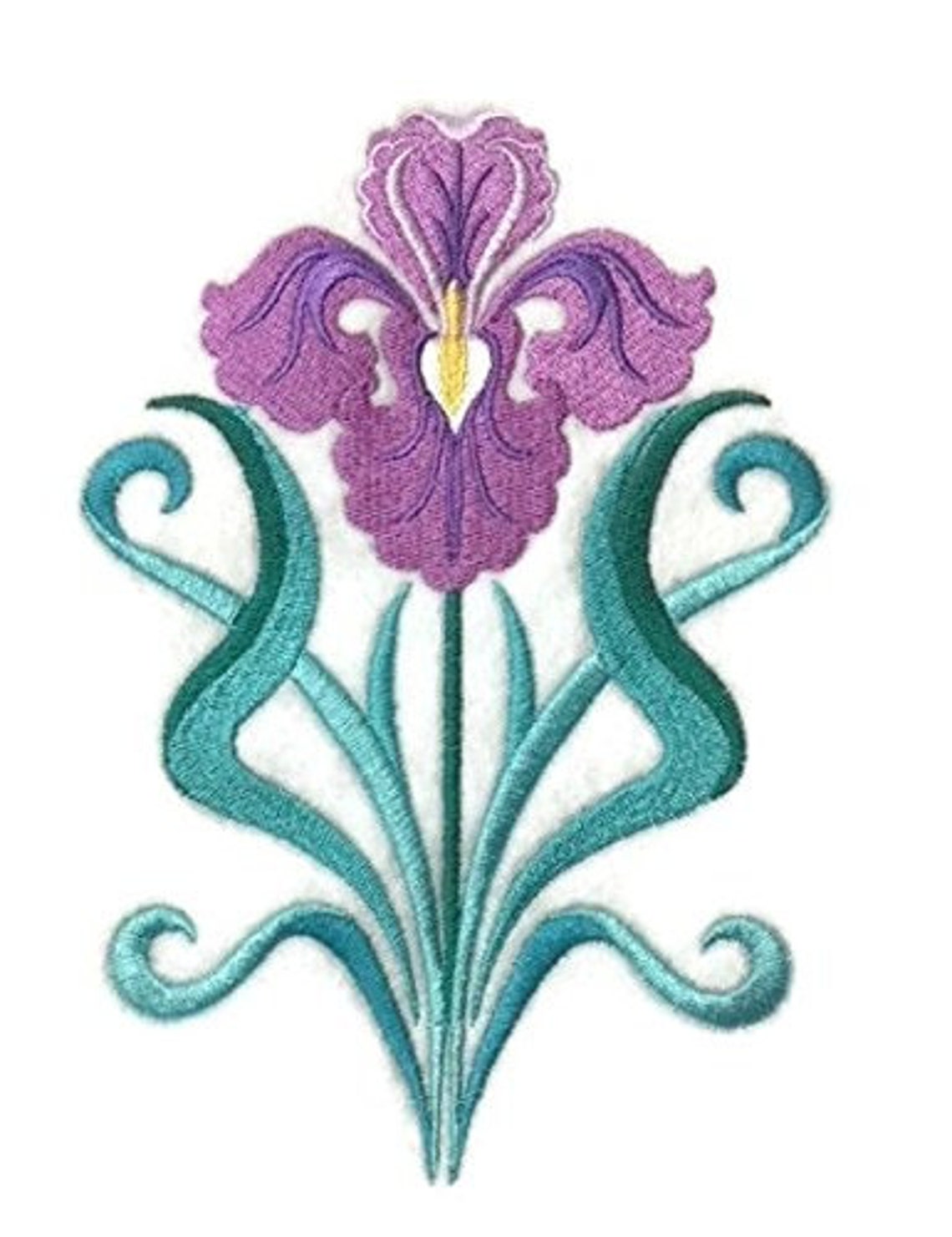Art Deco Iris Embroidered Iron On/sew Patch 4.6 X - Etsy