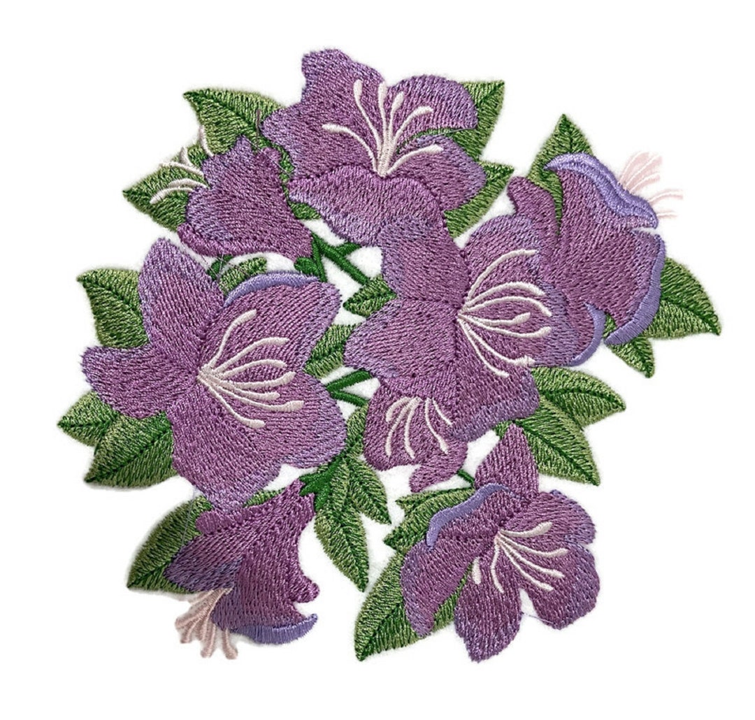 Custom and Unique ( Azalea ) Blooms Flower Embroidered Iron On/sew ...