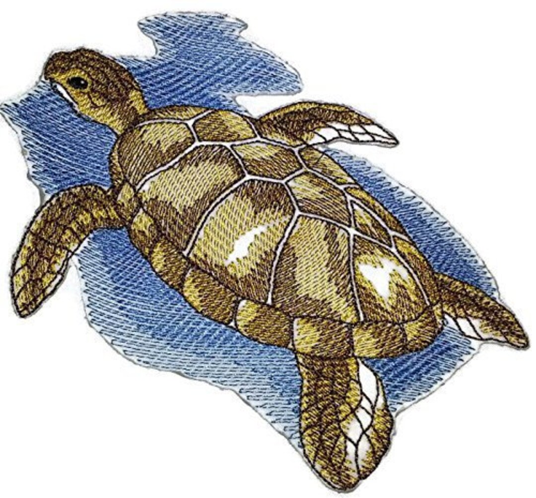 Sea Turtle Embroidered Iron On/sew Patch [6" X5"] - Etsy