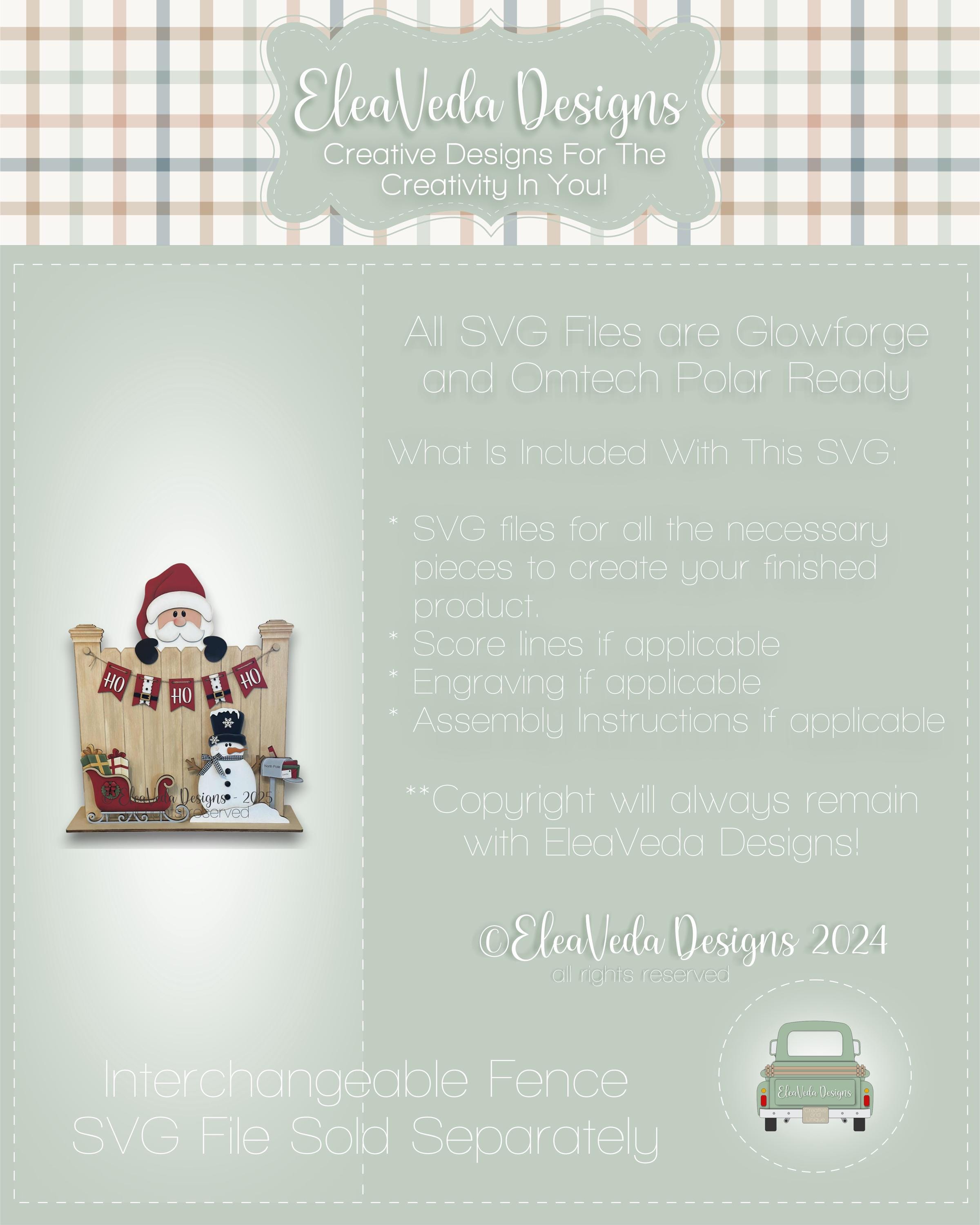 Santa Claus Fence Peeker SVG | Fence Insert SVG | Fence Laser File ...