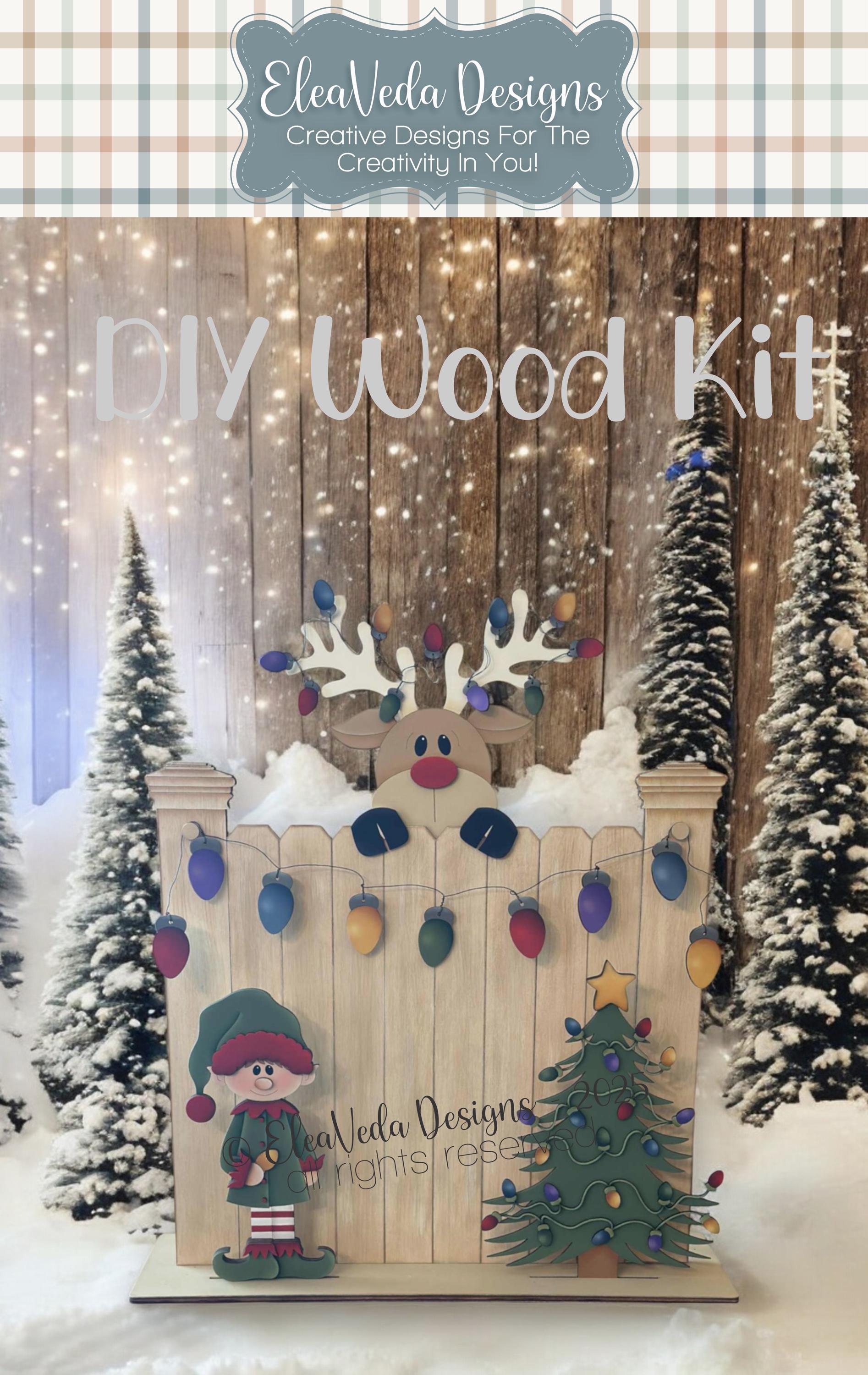 Reindeer Christmas Fence Peeker DIY Wood Kit | Christmas Wood Blank Kit ...