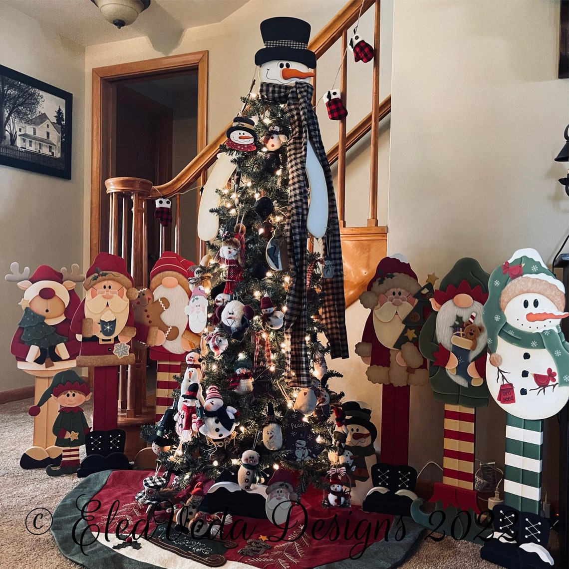 Snowman Holiday Hugger Tree Topper Christmas Tree Topper - Etsy