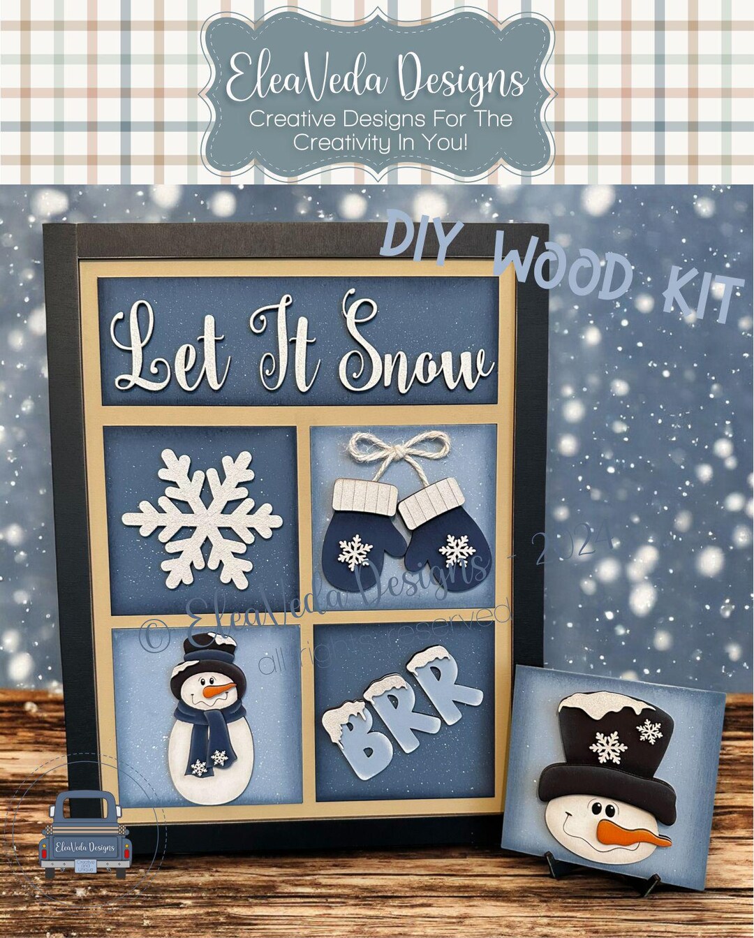 Let It Snow Insert Set DIY Wood Kit, Interchangeable Sign DIY Kit ...