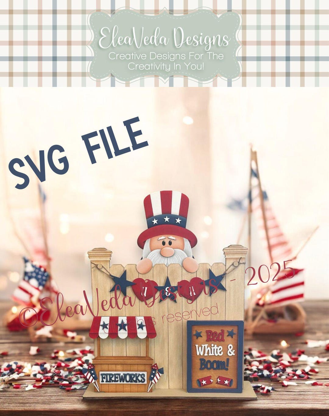 Uncle Sam Fence Peeker SVG, Fence Insert SVG, Fence Laser File ...