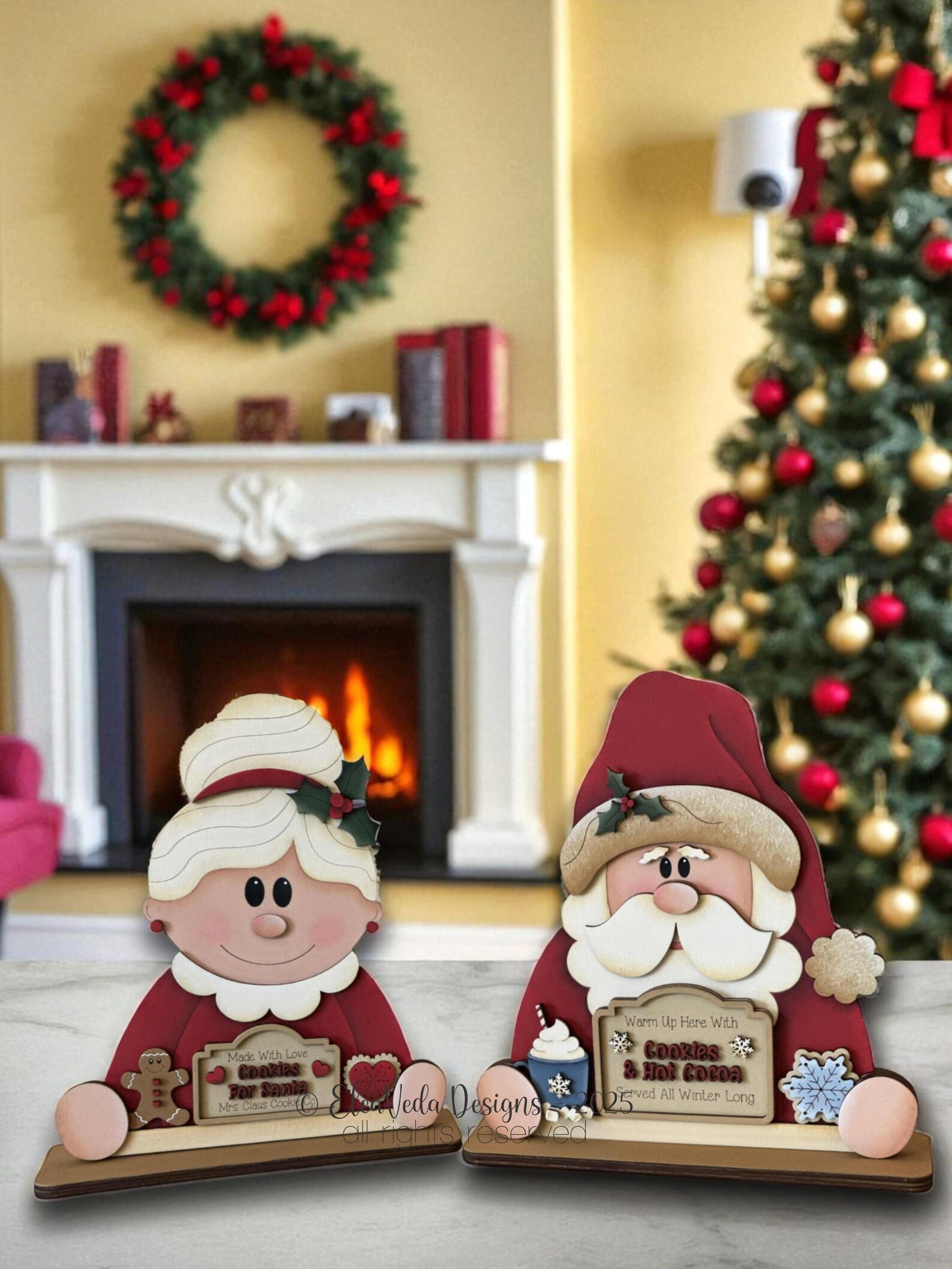 Santa and Mrs. Claus Shelf Sitter SVG File | Mrs. Claus SVG | Shelf ...
