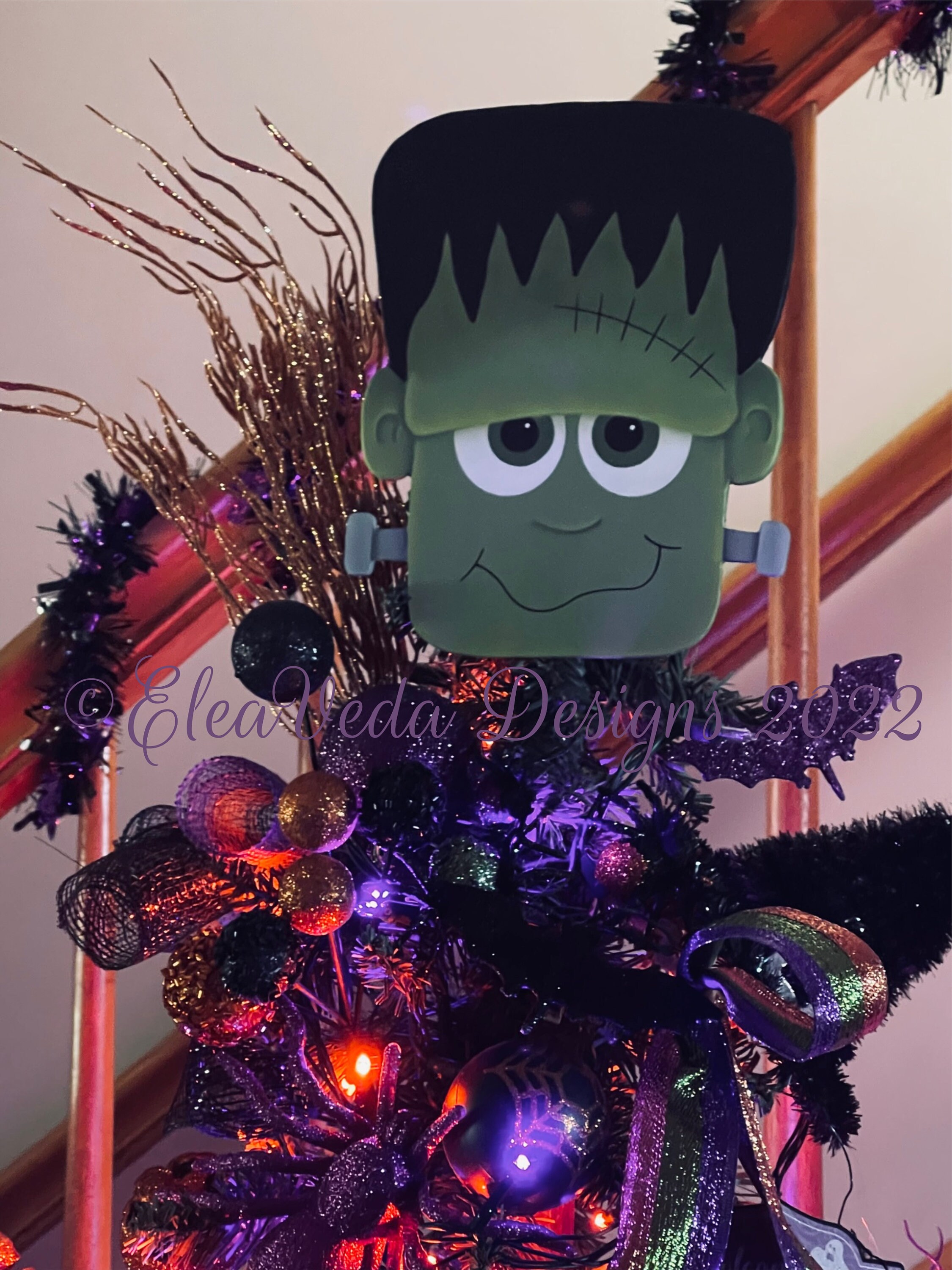Frankenstein Holiday Hugger Tree Topper Halloween Tree Decoration ...