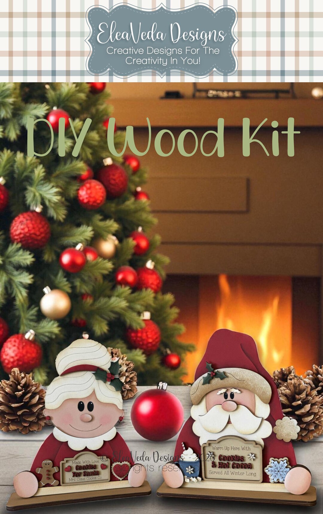 Santa and Mrs. Claus Shelf Sitter DIY Wood Kit | Shelf Sitter DIY Wood ...