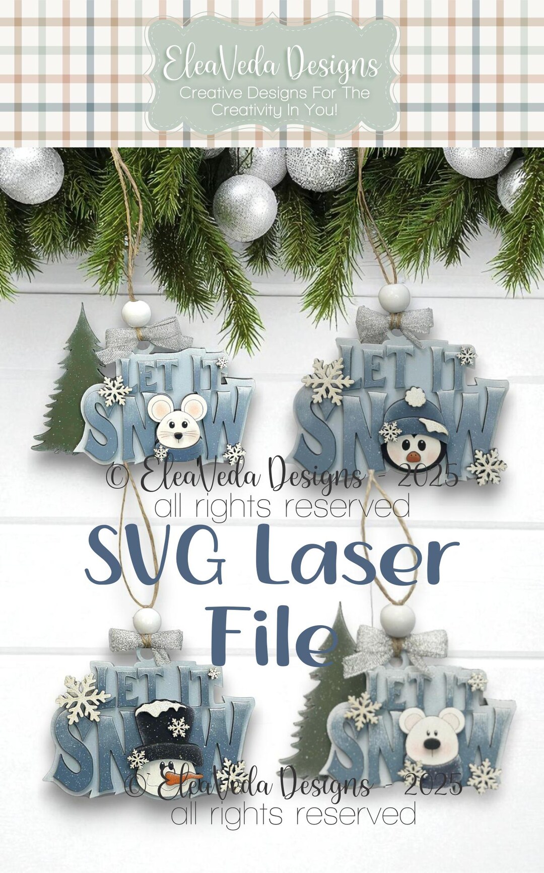 Let It Snow Christmas Ornaments SVG File | Christmas Ornament SVG ...