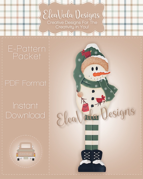 Western Pattern For Snowman Country Snowman Sticker By Tina LeCour