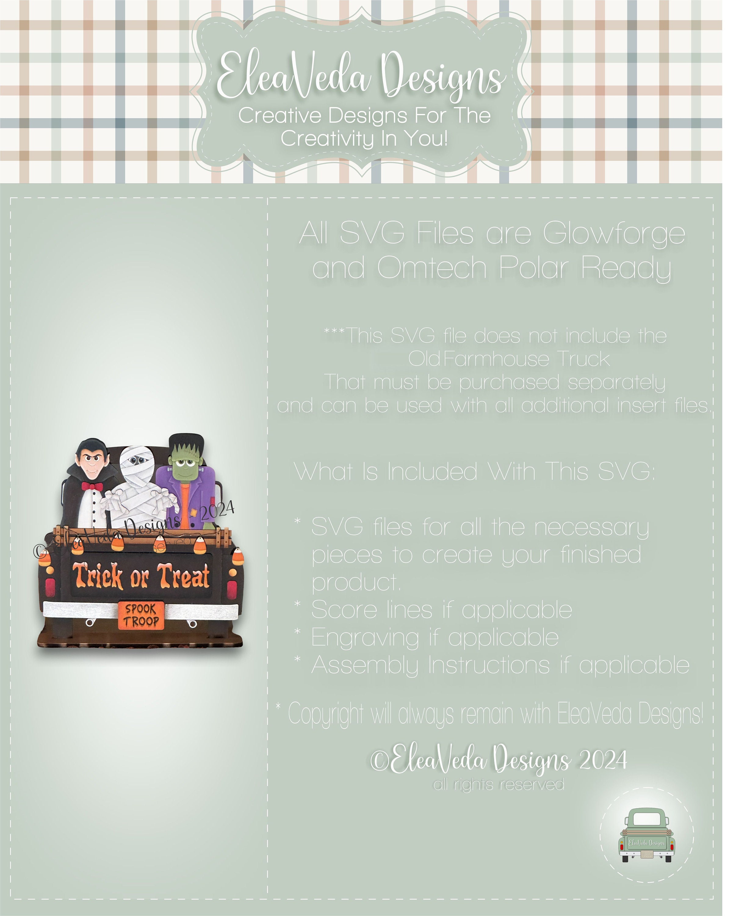 Spook Troop Halloween Old Farmhouse Truck Insert SVG, Interchangeable ...