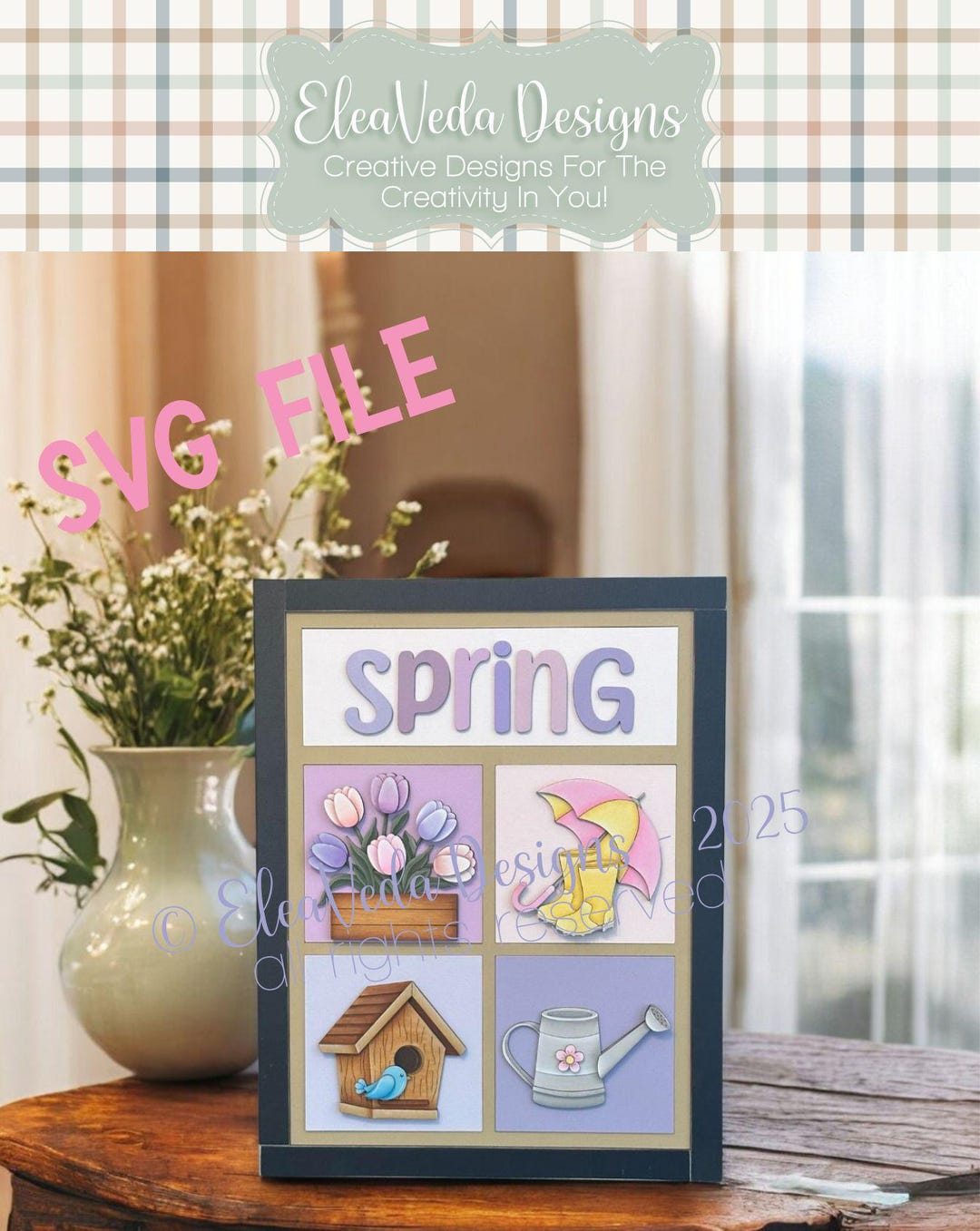 Spring Insert SVG | Interchangeable Standing Sign | Laser SVG ...