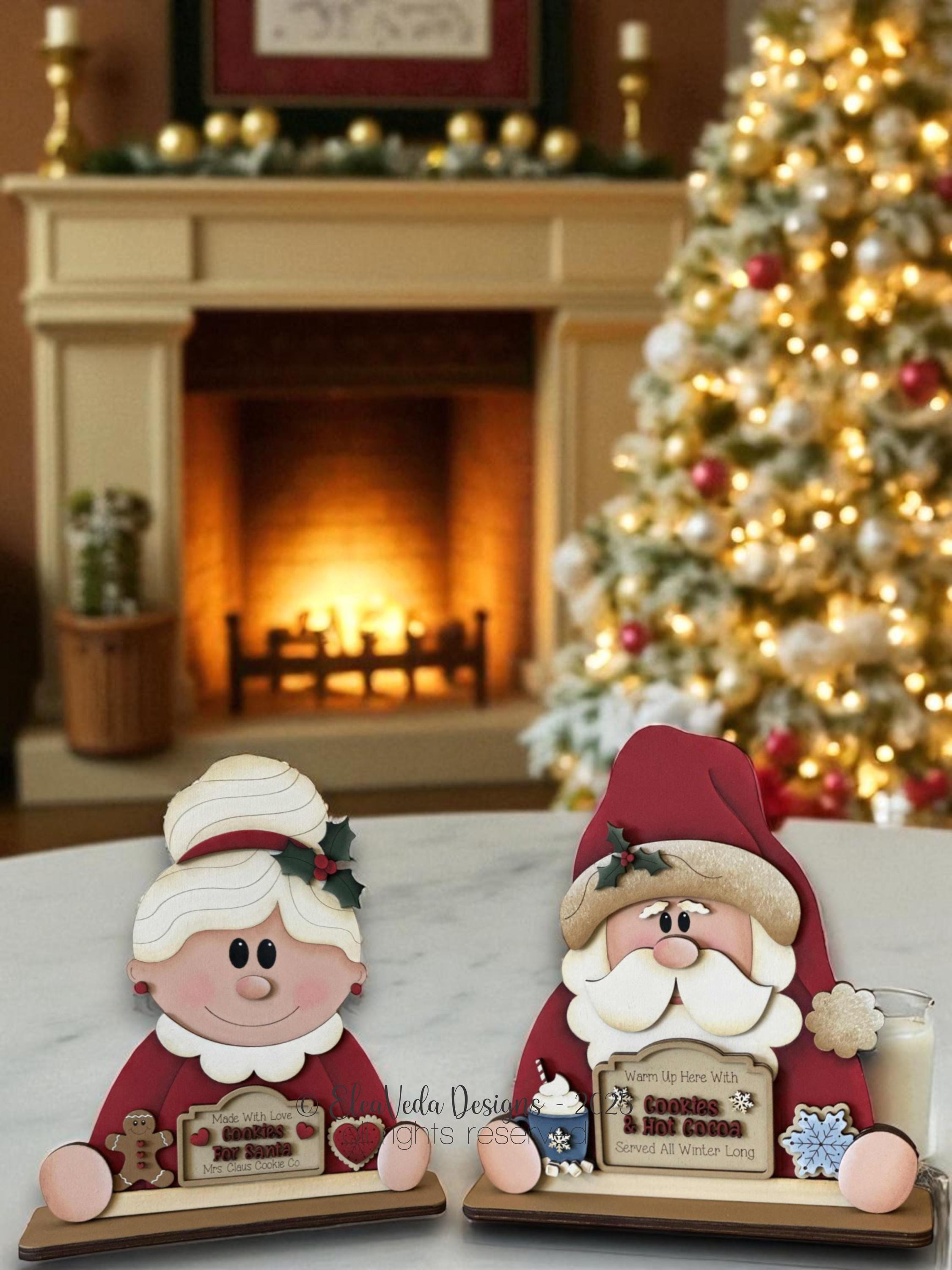Santa and Mrs. Claus Shelf Sitter DIY Wood Kit | Shelf Sitter DIY Wood ...