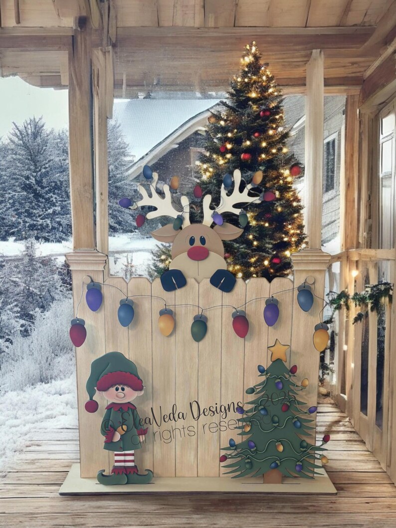 Reindeer Christmas Fence Peeker DIY Wood Kit | Christmas Wood Blank Kit ...
