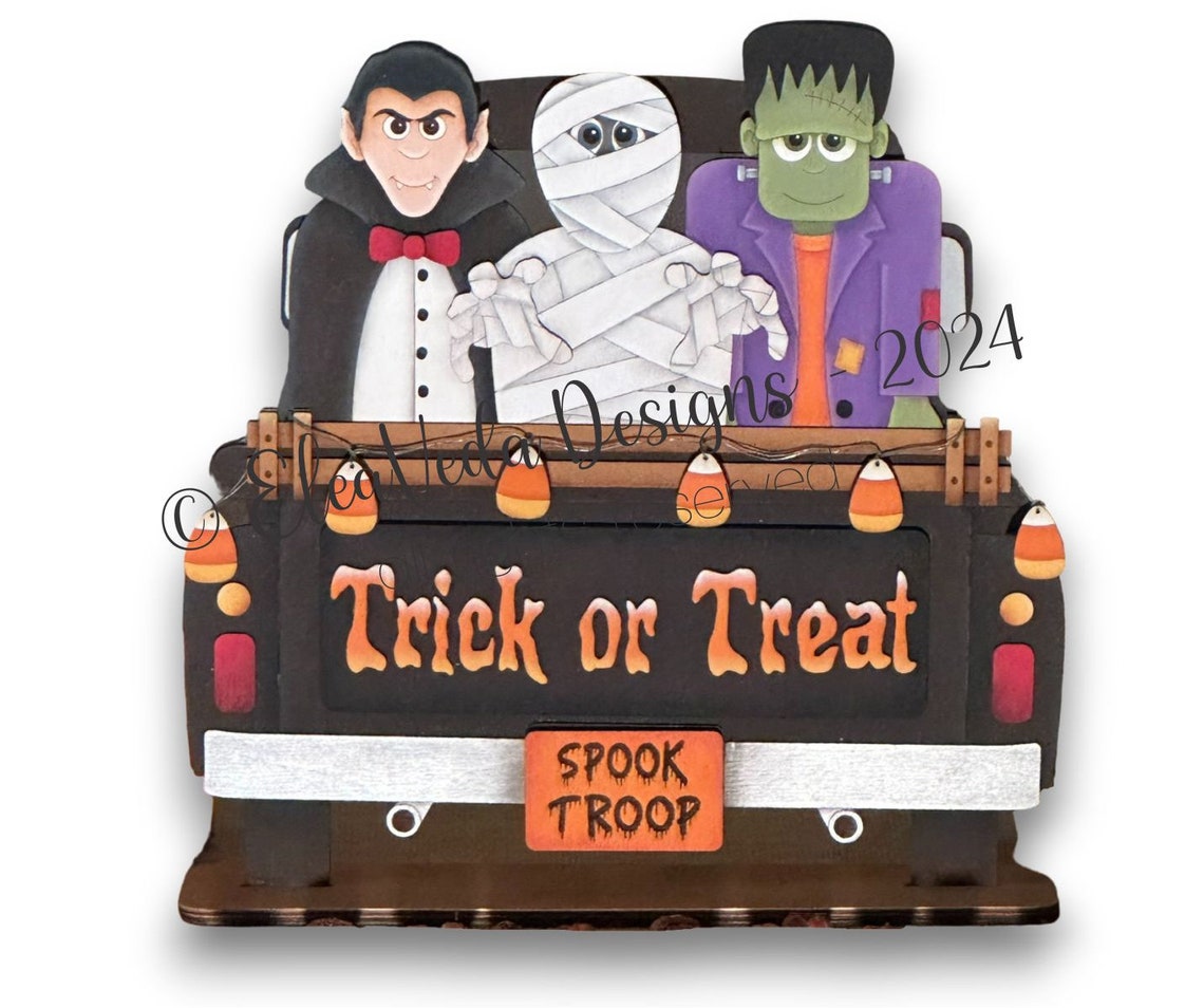 Spook Troop Halloween Old Farmhouse Truck Insert SVG, Interchangeable ...