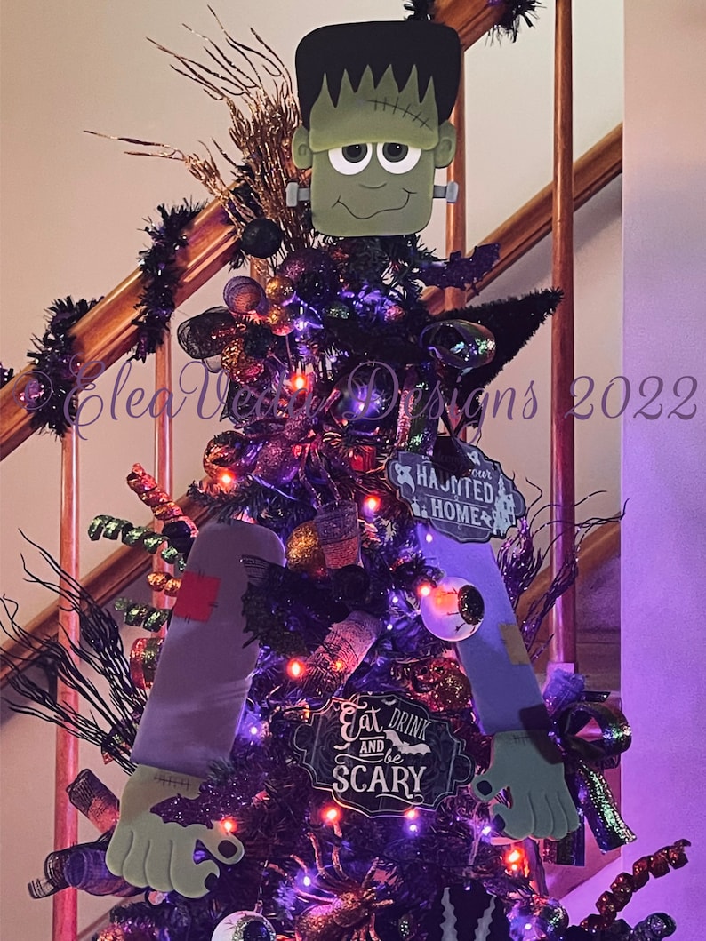 Frankenstein Holiday Hugger Tree Topper Halloween Tree - Etsy