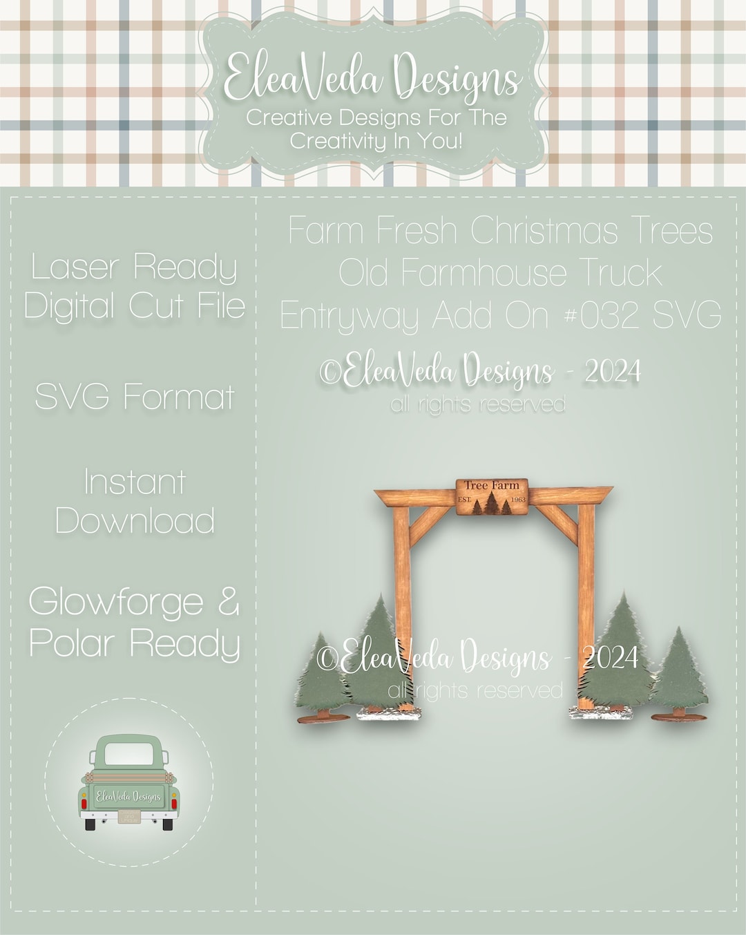 Tree Farm Old Farmhouse Truck Entryway Add on SVG, Laser Cutter, SVG ...