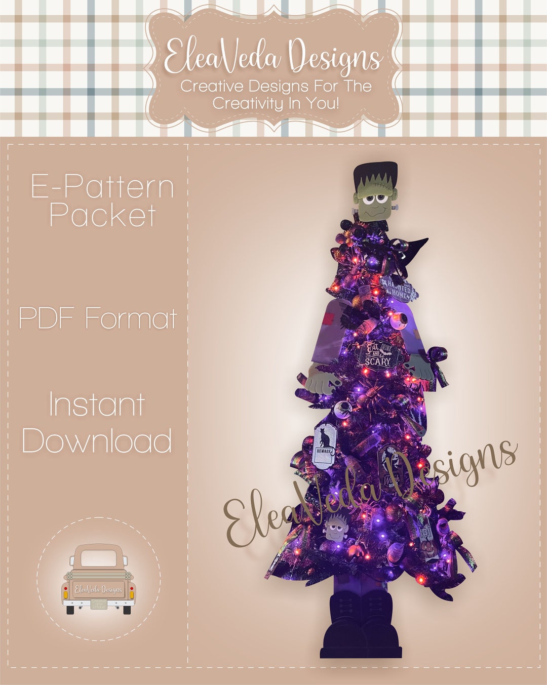 Frankenstein Holiday Hugger Tree Topper -- Halloween Tree Decoration ...