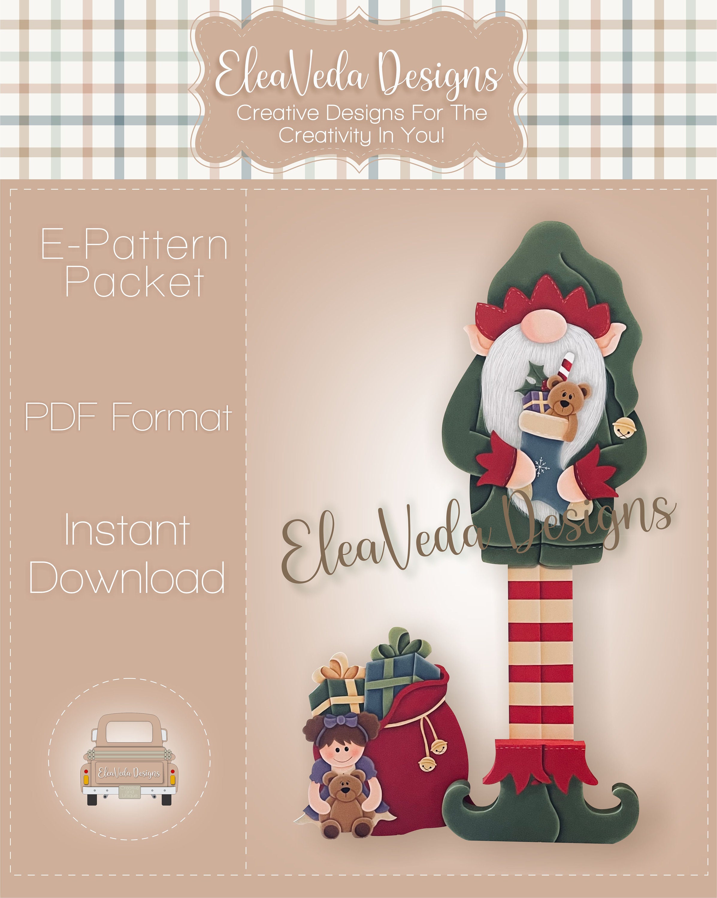 Santa's Helper Elf Gnome Holiday House Warmer - Porch Greeter ...