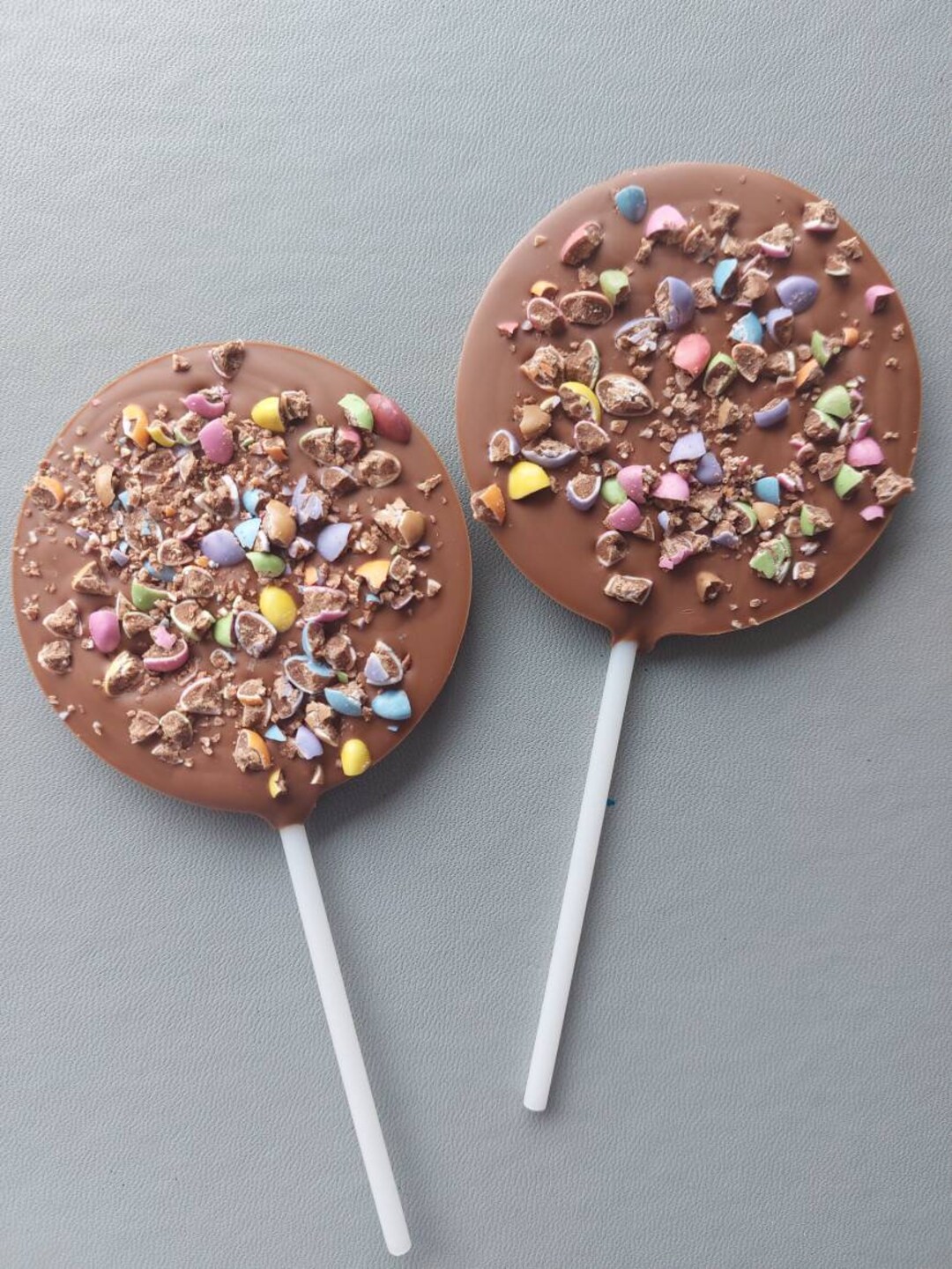 Handmade Chocolate Smarties Lollies - Etsy UK