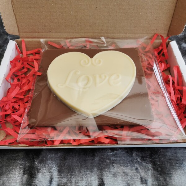 Heart Chocolate Slab - Etsy UK