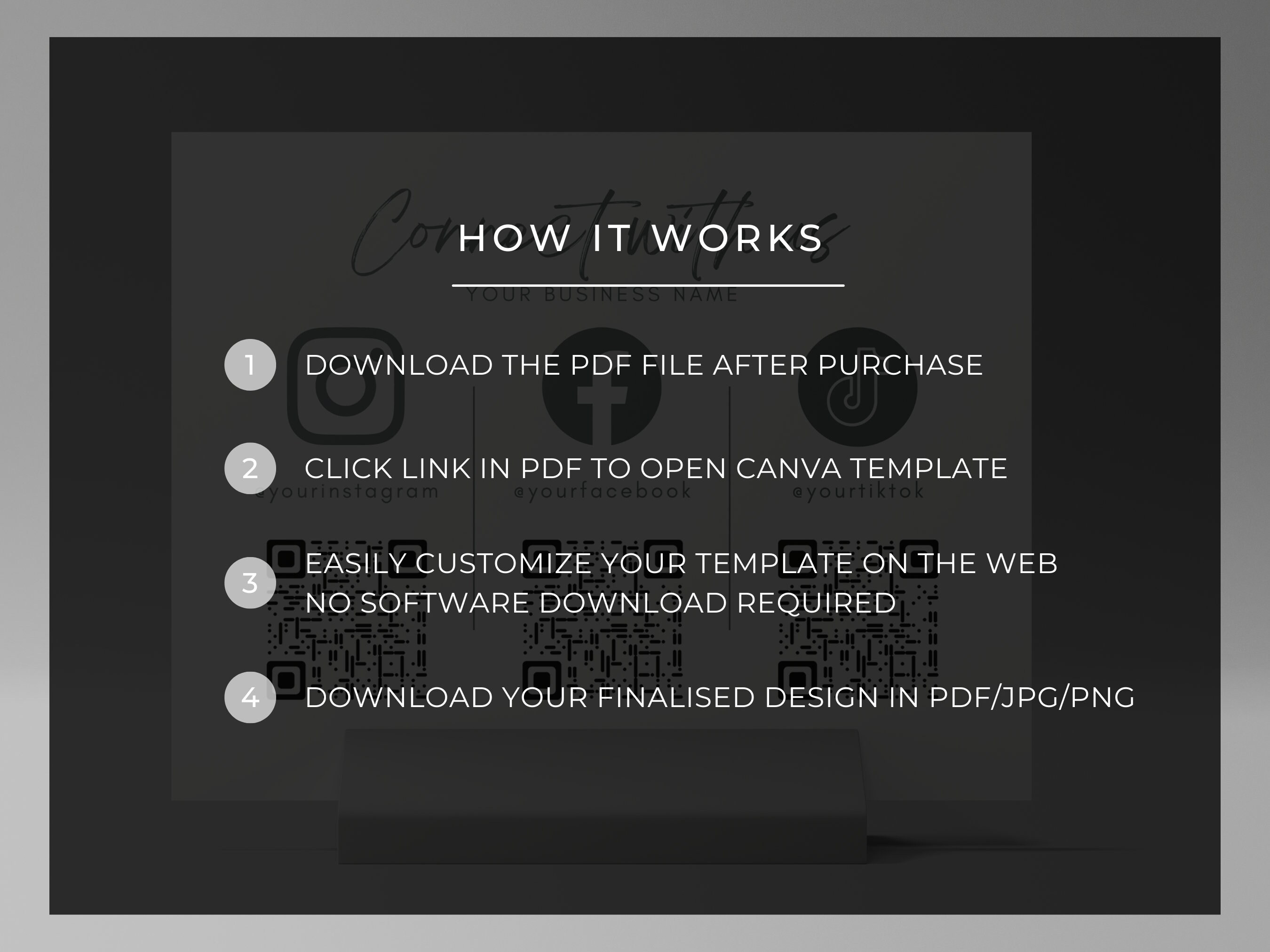Connect With Us QR Code Sign Template, Social Media Small Business Sign ...