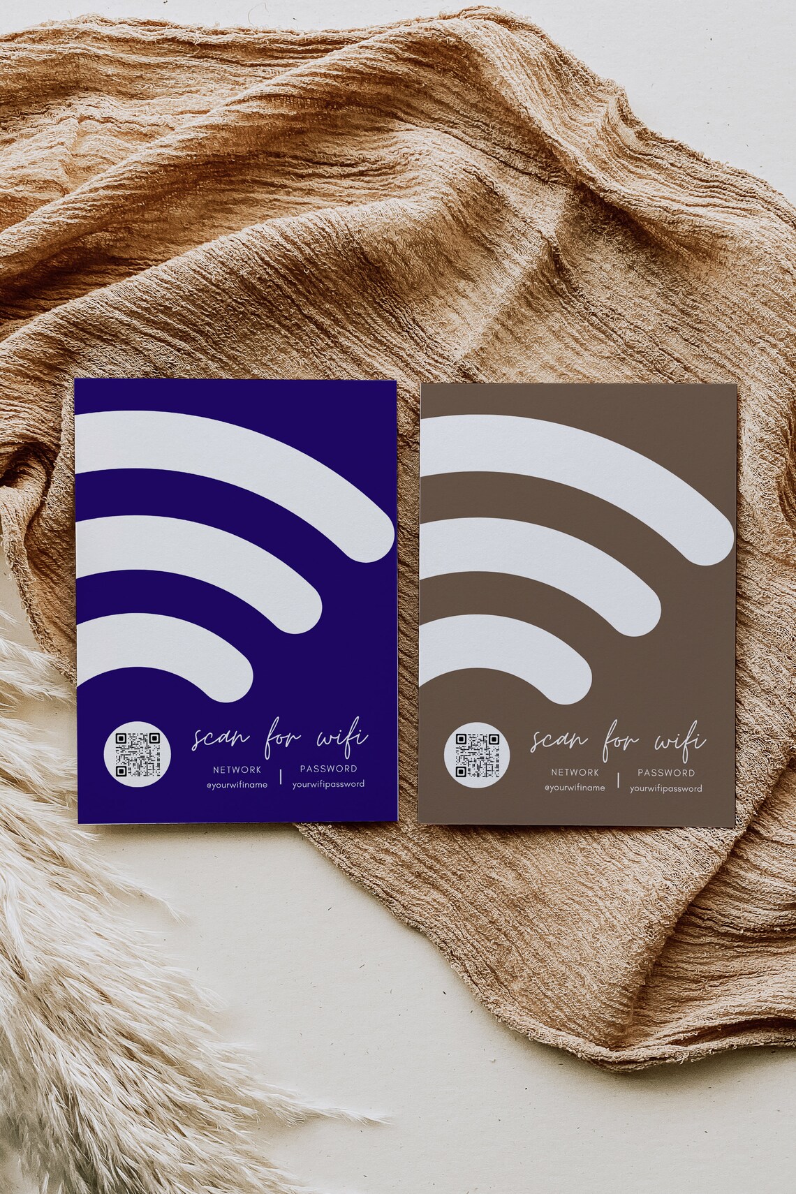 WIFI QR Code Sign Template, Scan for WIFI, Scan to Connect Sign, Wifi ...